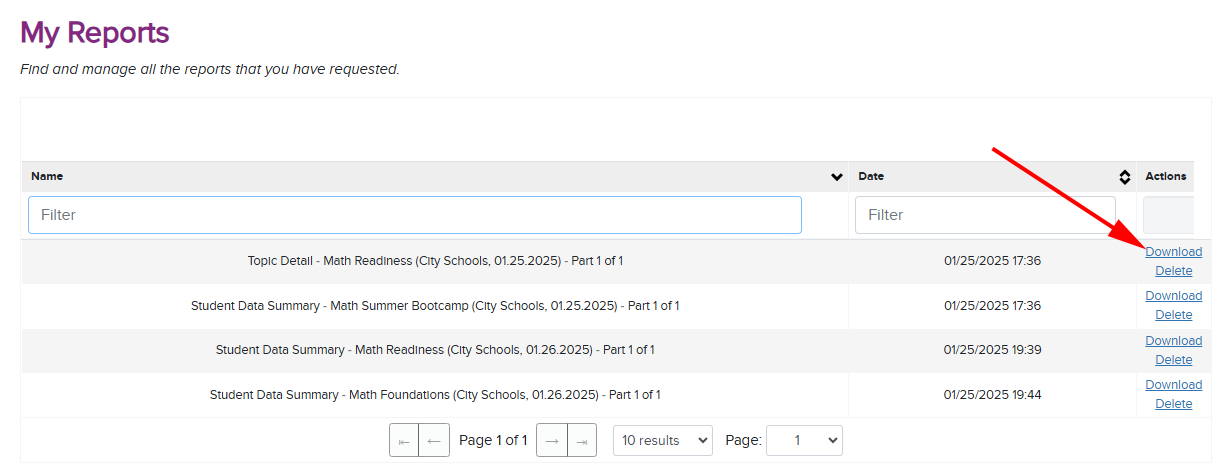Requesting and Downloading Reports – NROC Portal