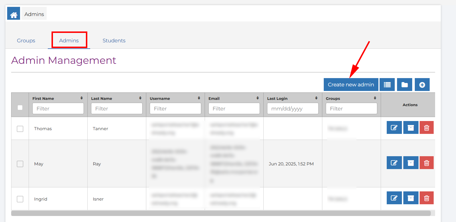 Create Admin User Accounts – NROC Portal