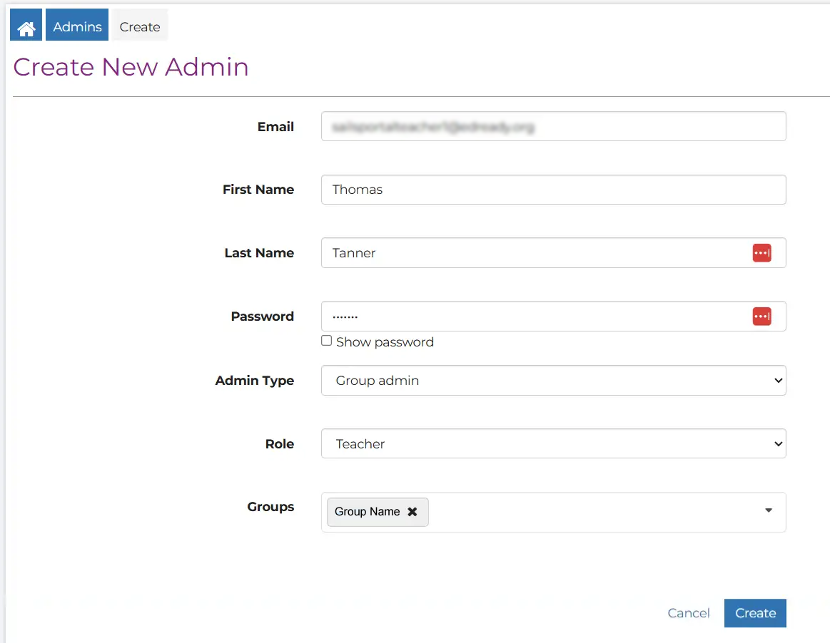 Create Admin User Accounts – NROC Portal